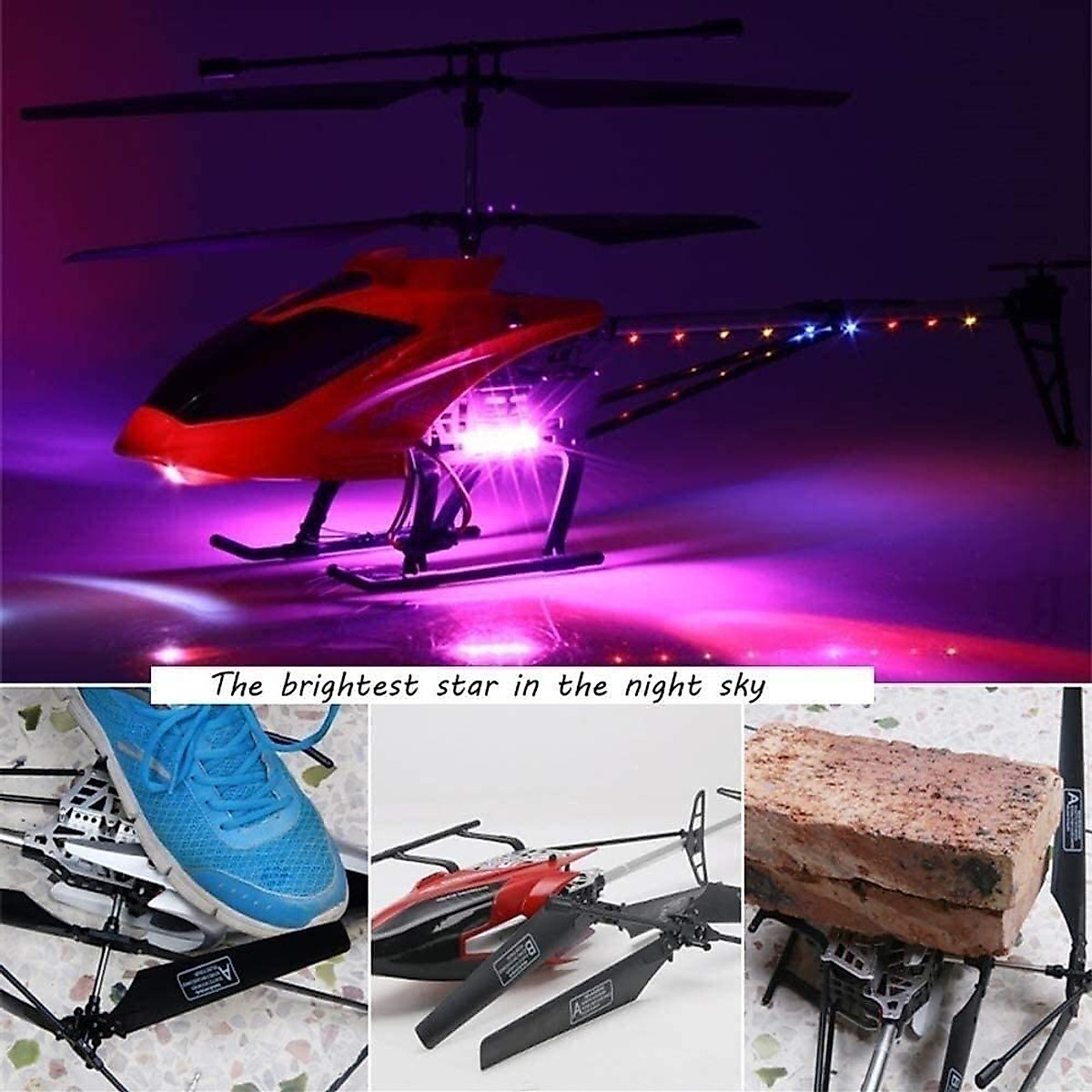 VanFty Large Fall Resistant Rc Helicopter for Adults Helicopters Remote Control Charging 3.5 Channels RC Drone Helicopter Toys with LED Light Night Sky Flight Teenagers Boys Girls Gift