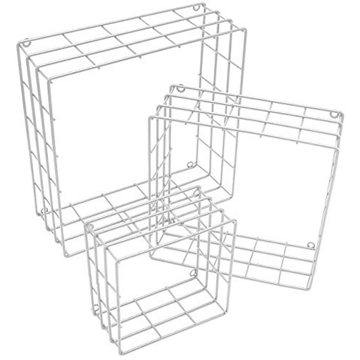 Sorbus Floating Square Shelves (Metal Square - White)