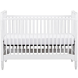 Little Seeds Rowan Valley Linden Wooden Baby Crib with Spindle Work in White
