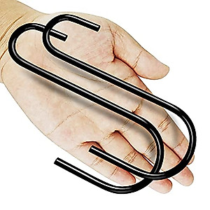 HiGift 8 Pack 6 Inches S Hooks for Hanging Plant Heavy Duty, Thick Wire Steel Large Black S Shaped Hook Hanger for Hanging Plants, Bird Feeders, Garden Tools,Ladder, Pool Equipment Tools,Kitchenware