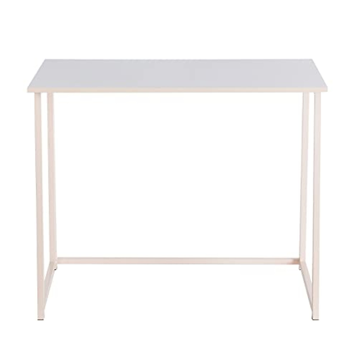 Urban Shop Folding Computer Desk-No Tools Assembly, White/Pink