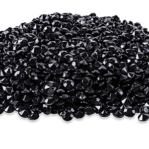 2000 Black Diamond Table Confetti Wedding Bridal Shower Party Decorations 1 Carat 6.5mm Black