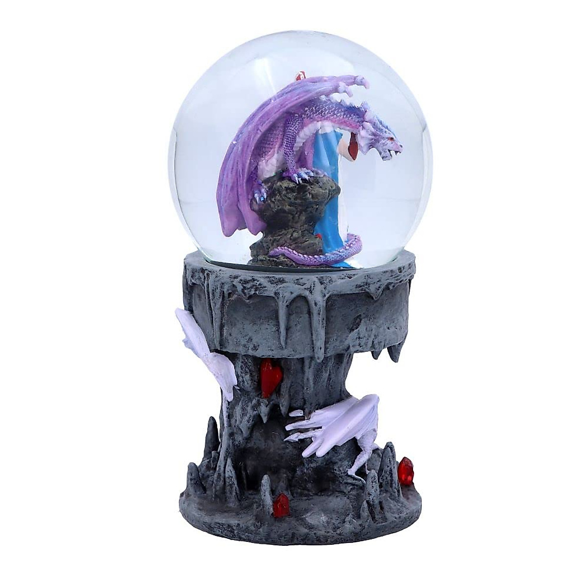 Nemesis Now Anne Stokes Dragon Mage Snowglobe Shaker, Polyresin, Purple, 18.5cm
