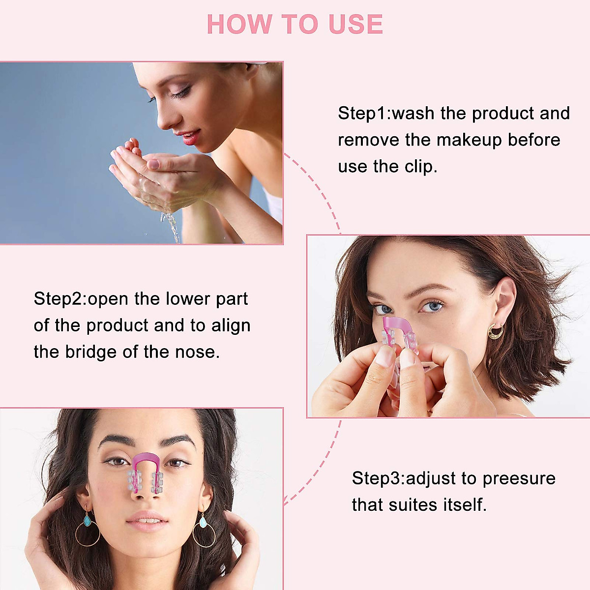 5 Pcs Nose Shaper Clip Nose Up Lifting Pain-Free Nose Bridge Straightener Corrector, Soft Safety Silicone Nose Slimming Device for women men (Multi)