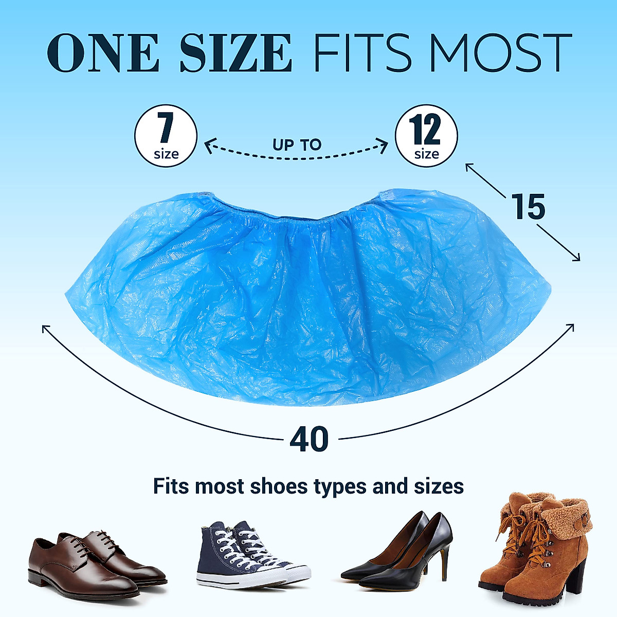 Shoe Covers Disposable Non-slip - MollyHome Booties for Shoes Covers, Shoe Covers for Indoors Pack 100(50 Pairs) Large Size Up to US Men's 11 & US Women's 13, Waterproof, Recyclable