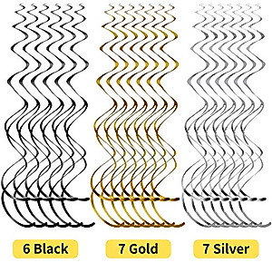 Frienda 18th BirtBirthday Party Hanging Swirls Decorations, Ceiling Decorations Shiny Celebration Hanging Swirls Decorations for Birthday Party Supplies, 30 Count(70th Birthday)