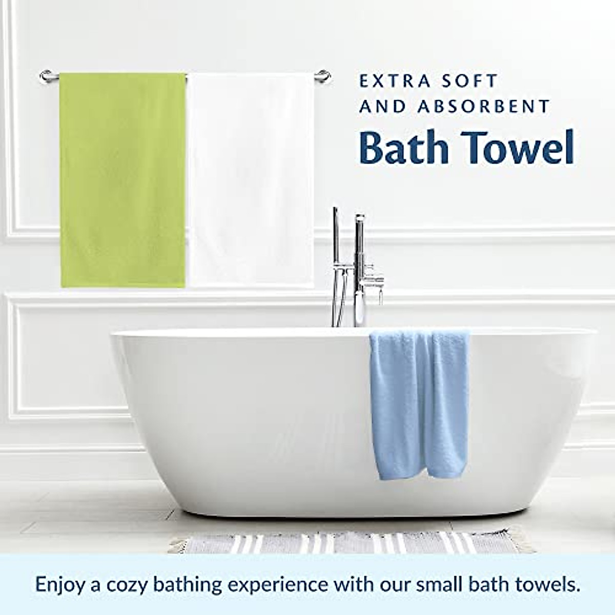 Groko Textiles Small and Lightweight Cotton Towels Assorted Pastel Mix 24 x 40 inches Towels (6)