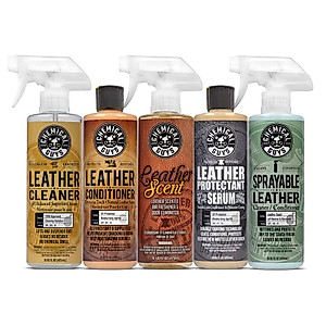 Chemical Guys HOL_113 Leather Lovers Kit for Leather Car Interiors, Furniture, Apparel, Shoes, Sneakers, Boots (Works on Natural, Synthetic, Pleather, Faux Leather and More) (5 Items), 16 oz, Black