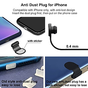 Anti Dust Plug Kit Compatible with iPhone 11/12/13/X/Xs Max/XR and More, Dustproof Maintenance Kit for iPhone, Come with Phone Port Cover Cap Phone Speaker Anti-Dust Mesh Sticker and Other