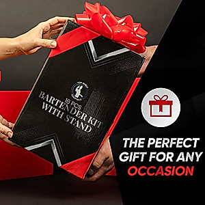 Bartender Tool Set has to Craft Perfect Drinks - Designed for Lasting use and Durability Feel Like a Professional Mixologist - Includes Items Such as a Shaker Jigger and Strainer