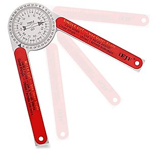 Miter Saw Protractor Replacement for #505P-7 Angle Finder Featuring Precision Laser-Inside & Outside Miter Angle Finder Protractor for All Building Trades, Plumbers, Carpenters Plastic （Red）