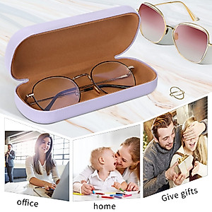 Unaone 2 Pack Eyeglass Case for Women Man, Light Portable Hard Shell Sunglasses Case Clamshell Glasses Protection Case,Pink and Purple