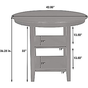 New Classic Furniture Gia 5-Piece Counter Dining Table Set, 42.25-Inch, Gray