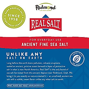Redmond Real Salt - Ancient Fine Sea Salt, Unrefined Mineral Salt, 26 Ounce Pouch (2 Pack)