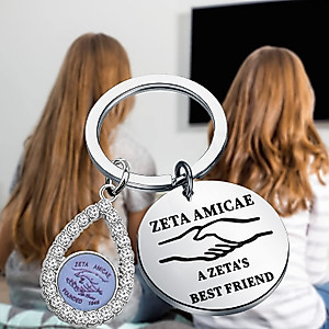 MYOSPARK Zeta Amicae Inspired Gift A Zeta's Best Friend 1948 Keychain Soror Sisters Gift Greek Sorority Jewelry Gift for Sisterhood (ZA Best Friend KC)