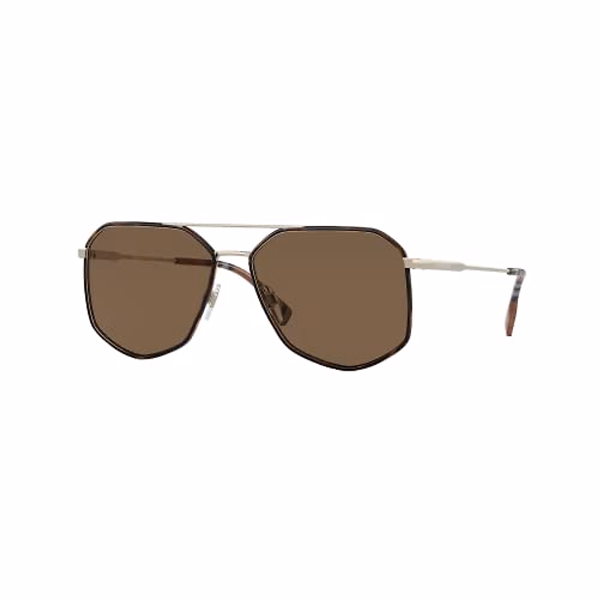 BURBERRY Ozwald BE3139 110973 58MM Light Gold/Dark Havana/Brown Irregular Sunglasses for Men + BUNDLE With Designer iWear Complimentary Eyewear Kit