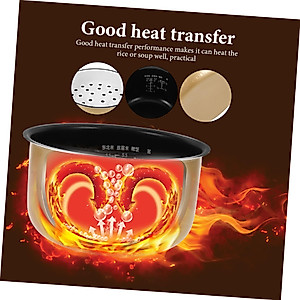 Amosfun Cooker Pot Rice Cooker Inner Pot Household Cookware Nonstick Cookware Electric Cooker Accessory Golden A