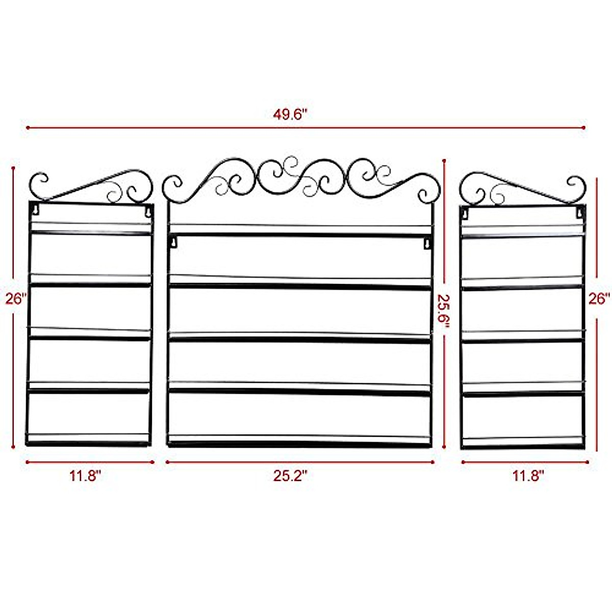 GIOCOBU ERNITERTY OSKE Metal Nail Polish Wall Rack 5 Tier Organizer Display Rack Black Holds Over 200 Bottles