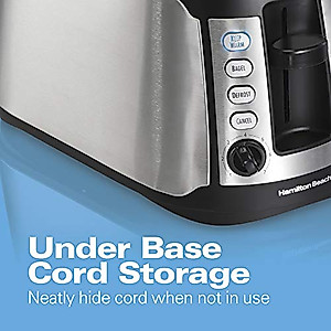 Hamilton Beach Extra Wide Slot Toaster with Shade Selector, Bagel, Keep Warm and Defrost Settings, Auto-Shutoff and Cancel Button, 4 Slice, Stainless Steel