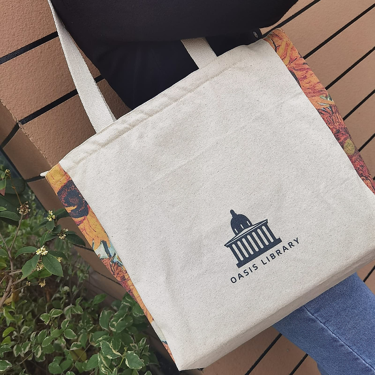 BROADREAM Canvas Tote Bag Aesthetic - Zippered Tote Bag with Interior Pocket by Shoulder Tote Bags for Women Shopping,School