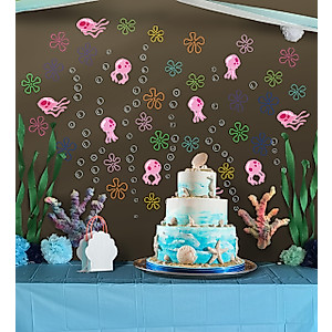 Dripykiaa 114 Pcs Jellyfish Bubbles Wall Stickers Under The Sea Ocean Wall Decals Decorations for SUV Van Bedroom Bathroom Children's Room Wall Decor for Boys Girls Teens Adults