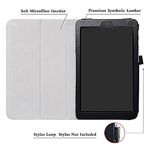 Galaxy Tab A 8.0 2018 Case,Bige PU Leather Folio 2-Folding Stand Cover for Samsung Galaxy Tab A 8.0 2018 Model SM-T387 Verizon/Sprint Tablet (Not fit Tab 8.0 T380 and Other Older Model),Black