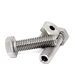 (2pcs) 304 Stainless Steel Hexagon Hollow Threaded Through Hole Suit Bolts for Fasteners Locking Devices Fixed M12x40mm Aperture (6.2mm).