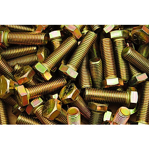 (15) Hex Head 3/4-10 x 2-1/2 Grade 8 Bolts Yellow Zinc Cap Screws