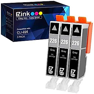 E-Z Ink (TM Compatible Ink Cartridge Replacement for Canon CLI-226 CLI226 CLI 226 to use with Pixma MG6120 MG6220 MG8120 MG8220 MG8120B (Gray, 3 Pack)