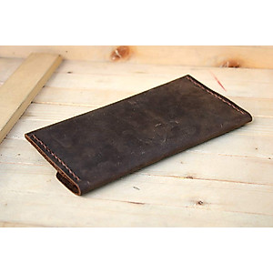Handmade High Quality Retro Leather Multi-function Envelope Mobile Phone Card Holder Wallet