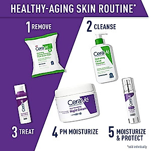 CeraVe Skin Renewing Night Cream | Niacinamide, Peptide Complex, and Hyaluronic Acid Moisturizer for Face | 1.7 Ounce, Packaging may Vary