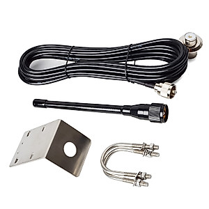 UAYESOK VHF Marine Antenna 159V Stubby Boat Antenna PL259 Connector W/16.4ft RG-58 coaxial cable, L-Mount Bracket