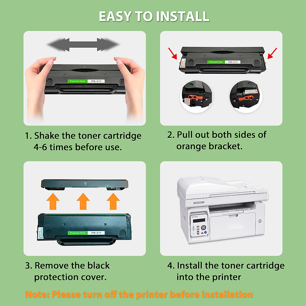 Jmomy PB-211 Replacement Toner Cartridge for Pantum PB211 PB 211 PB211EV PB-211EV Work with Pantum M6550 M6550N M6550W M6552NW M6600 M6600N M6600W P2207 P2500 P2500W P2500NW P2502w (1600 Pages)
