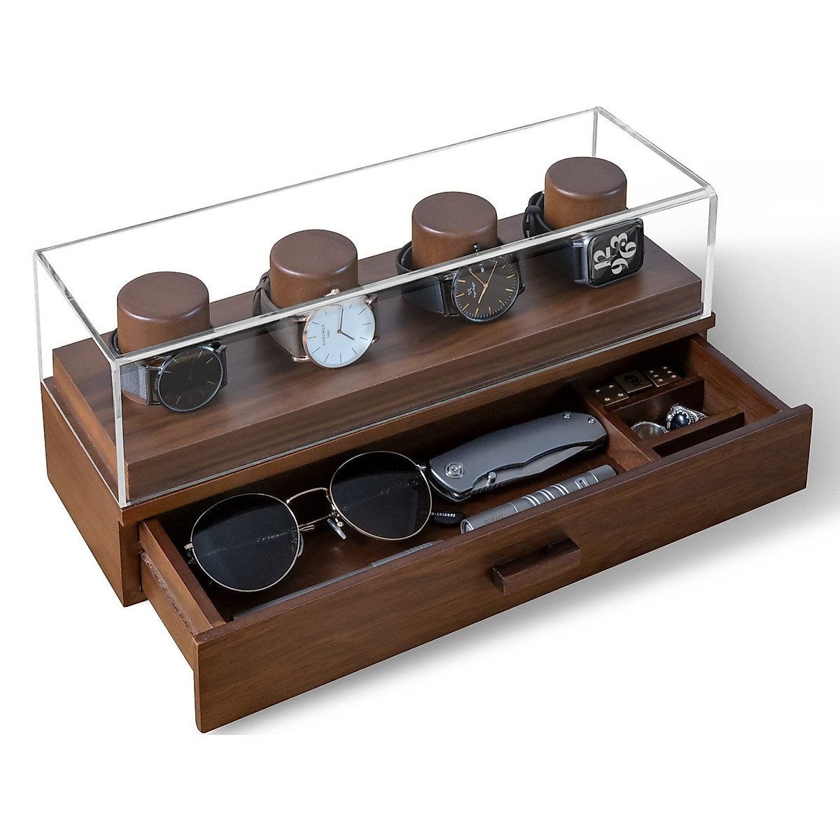 Holme & Hadfield The Watch Deck with Vegan Leather Padding for Extra Protection and Luxurious Finish – Lifetime Assurance Included