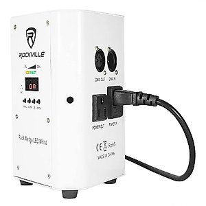 2 Rockville RockWedge LED RGBWA+UV Rechargeable Wireless DMX White Par Up-Lights