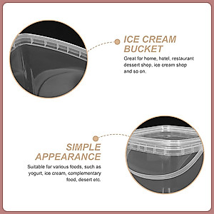 Freezer Storage Containers with Lids and Handle, 300ml Clear Plastic Storage Bucket Containers, Clear Storage Case Ice Cream Bucket Meal Prep Containers for DIY Art Craft, Pigment, Small Tools,50 Pack