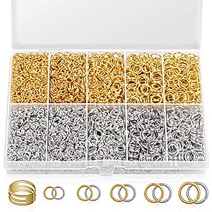 Jump Rings for Jewelry Making, 4600Pcs Silver and Gold Jump Rings with Jump Rings Open/Close Tools for Jewelry Making and Necklace Repair (Assorted Sizes)