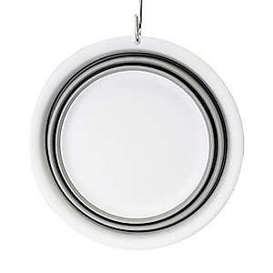 SAMMART 5.5L (1.45 Gallon) Collapsible Tub - Foldable Dish Tub - Portable Washing Basin - Space Saving Plastic Washtub (White/Grey, 1)