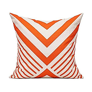 All Smiles Outdoor Pillow Covers Fall Patio Orange Throw Pillow Covers 18x18 Fall Decor Boho Furniture Pillow Cases Decorative Cushion Set of 4 for Home Porch Chair Couch Sofa Living Room Geometric