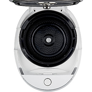 CUCKOO IH Twin Pressure Small Stainless Steel Rice Cooker 10 Cup Uncooked & 20 Cup Cooked with Induction Heating, LED Touch Controls, Reheat Option (White)