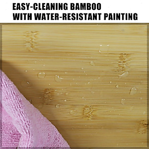 MUPATER Small Storage Cabinet Bamboo with 4 Drawers and 1 Cupboard, Freestanding Compact Floor Cabinet Bamboo for Entryway and Bathroom, Natural