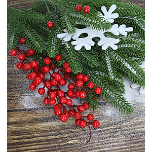 UWIOFF 12 Pack Artificial Red Berry, 10.2" Holly Christmas Berries Stems for Christmas Tree Wreath Decorations, Crafts, Festival Holiday and Home Decor