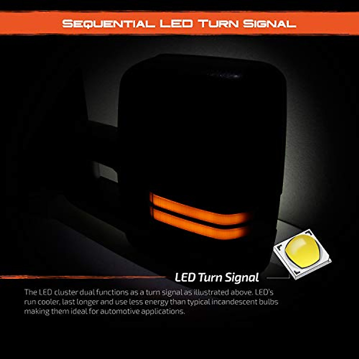 AKKON - For 03-06 Silverado Sierra Pair of Powered + Heated Glass + Sequential Turn Signal Side Black Towing Mirrors