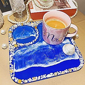 MOUGIGI Resin Tray Molds Set, Large Rectangular Rolling Tray Mold with The Edge, Silicone Tray Mold Fit Breakfast, Afternoon Tea, Fruit Snacks, DIY Silicone Molds for Resin Casting, Home Decoration.