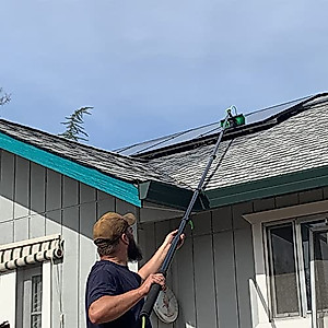 EQUIPMAXX 20 Feet Long Reach Solar Panel Cleaning Brush with Inline Water Filter, Telescopic Extendable for Roof Mounted Solar Panel and Window Cleaning: Water Fed Pole Cleaning Kit