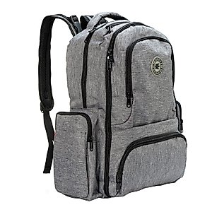 Diaper Tote Baby Nappy Messenger Bag Travel Purse For Mom & Dad w/Stroller Straps & Changing Pad Grey… (Tote)
