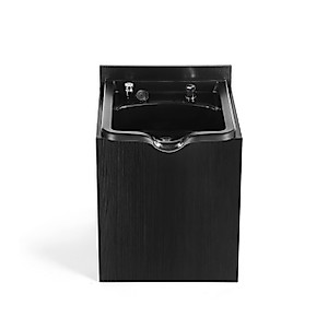 Beautystyle Shampoo Station Shampoo Bowl with Cabinet Portable Hair Wash Sink Black for Salon