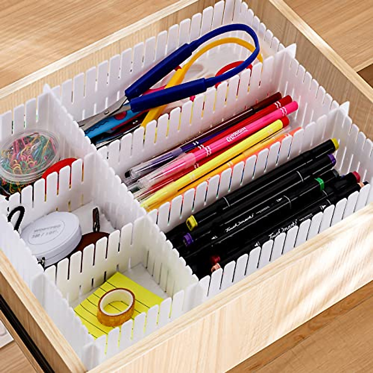 Foraineam 48Pcs Drawer Dividers, Adjustable DIY Grid Dividers White ...