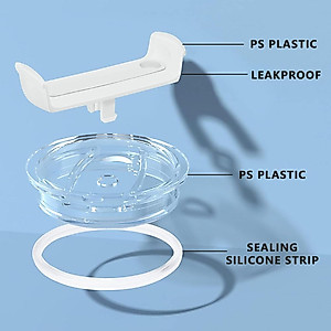 2 Pcs Tumbler Lid for Stanley 40oz Cup, Dustproof Spill Proof Splash Resistant Replacement Cup Lid for Stanley Tumbler and More Coffee Mugs (White)