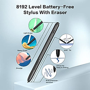 UGEE 15.4 Inch Drawing Tablet with Screen, 127% sRGB Full Laminated Graphics Monitor, 8192 Levels Battery-Free Stylus with Digital Eraser, Pen Display Support for Android Phone & Windows/Mac/Chrome OS